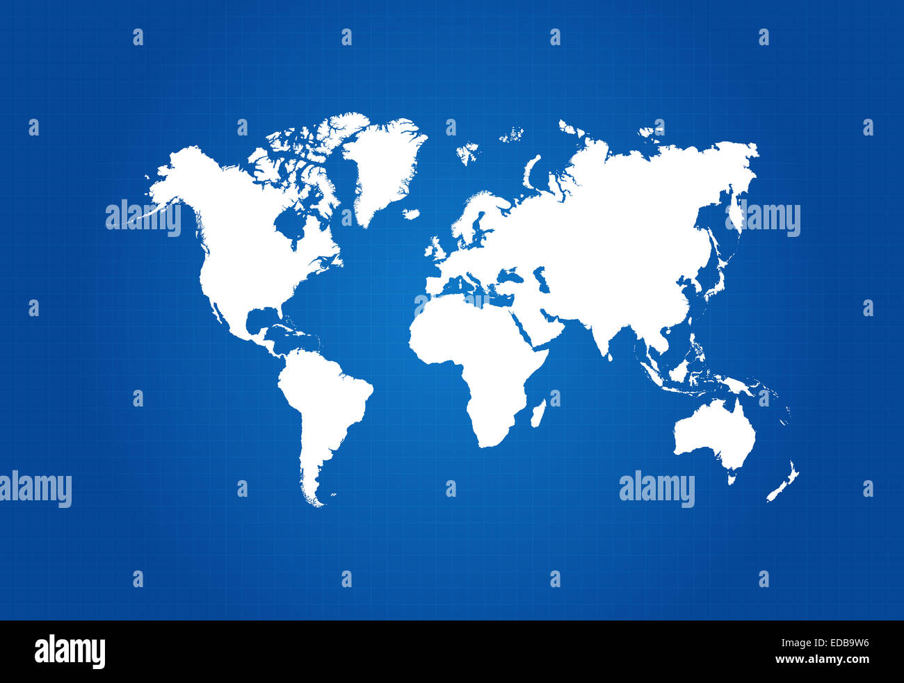 Map Of The World On Blueprint Vector Stock Photo - Alamy