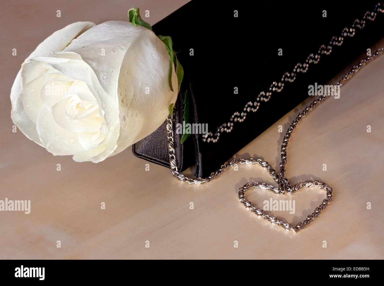 White rose and heart Stock Photo - Alamy