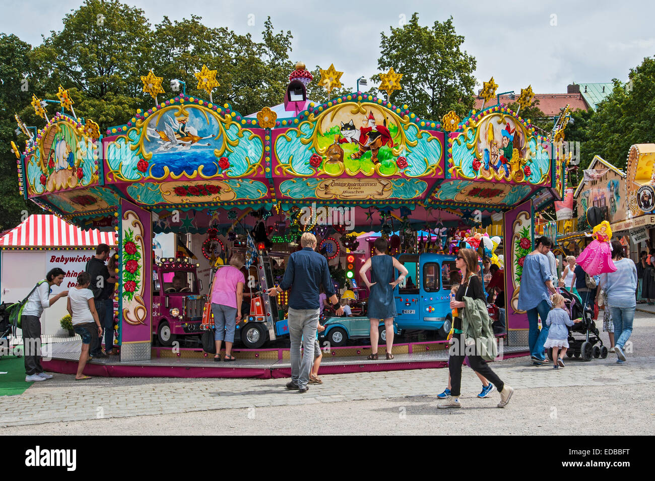 Nostalgic children's carousel, Auer Dult, Munich, Upper Bavaria ...