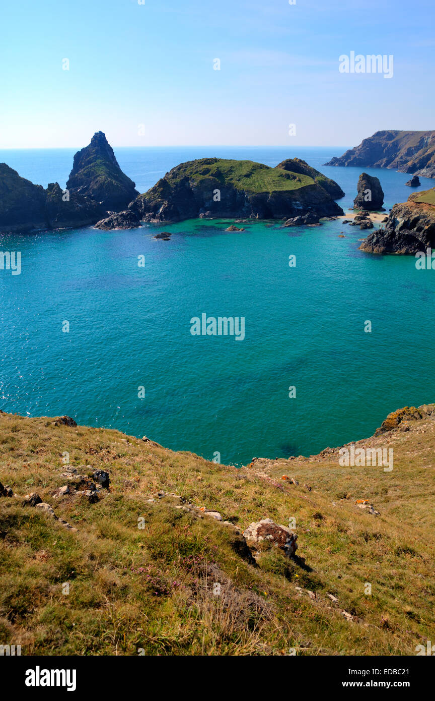 Kynance Cove Cornwall England UK Cornish coast on a beautiful sunny ...