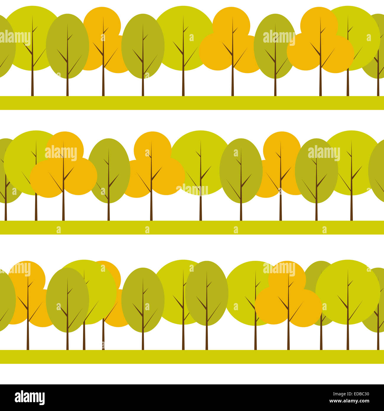Different Trees Natural Seamless Pattern Background Vector Illustration ...