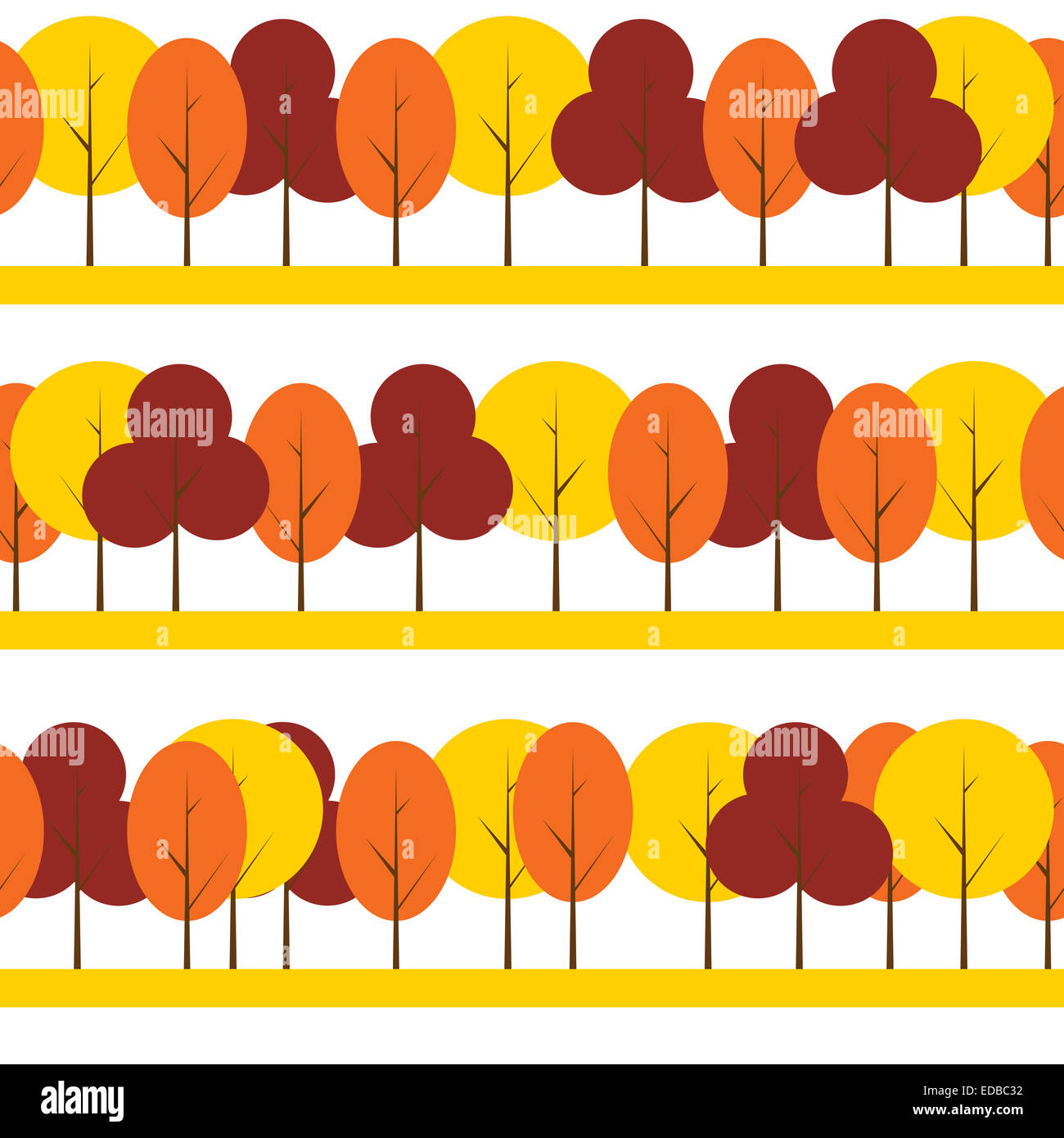 Different Trees Natural Seamless Pattern Background Vector Illustration ...