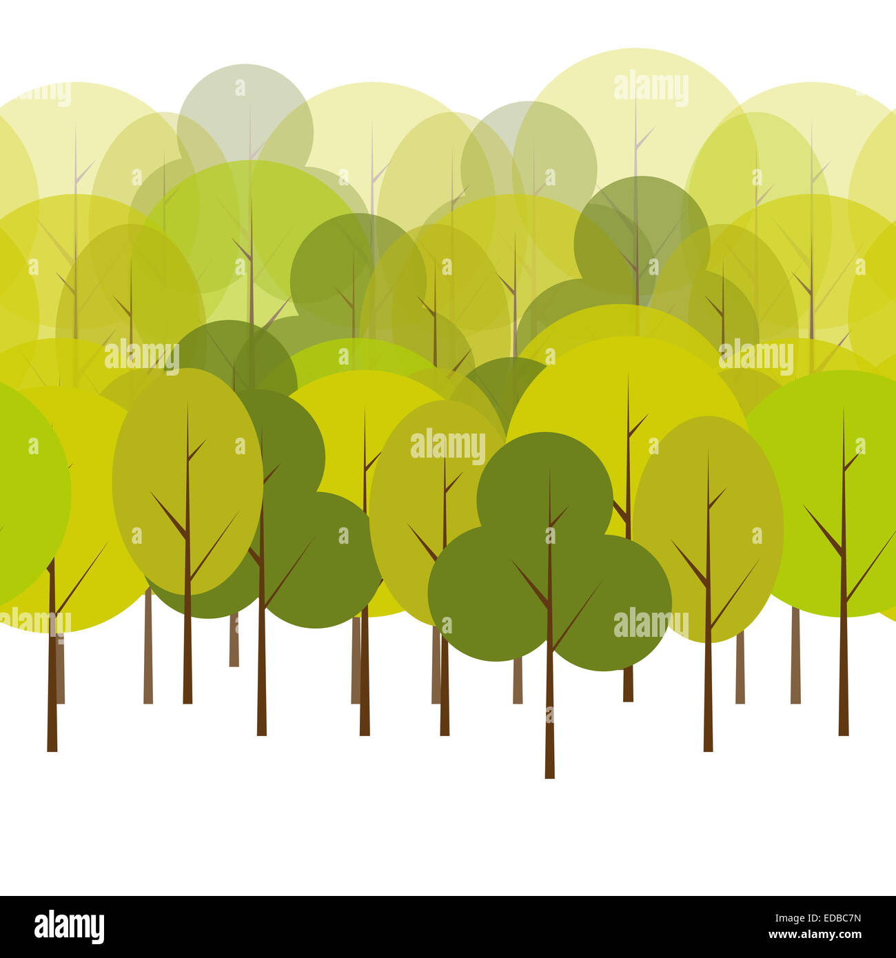 Different Trees Natural Seamless Pattern Background Vector Illustration ...