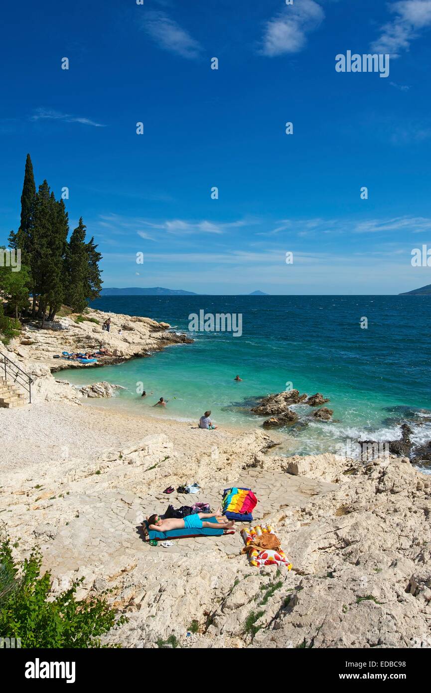 Beach, Rabac, Istria, Croatia Stock Photo - Alamy