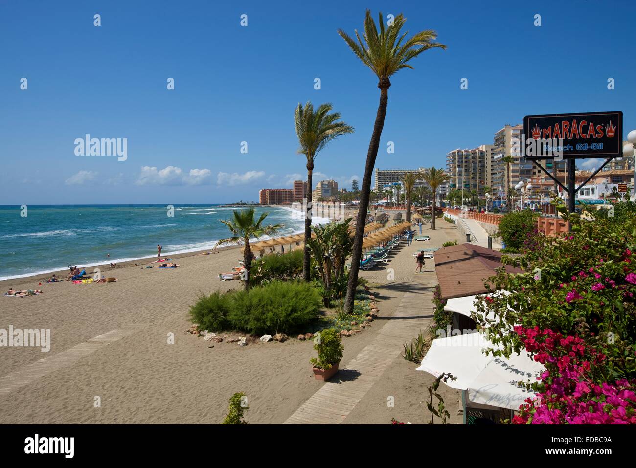 Beach, Benalmadena Costa, Costa del Sol, Andalusia, Spain Stock Photo ...