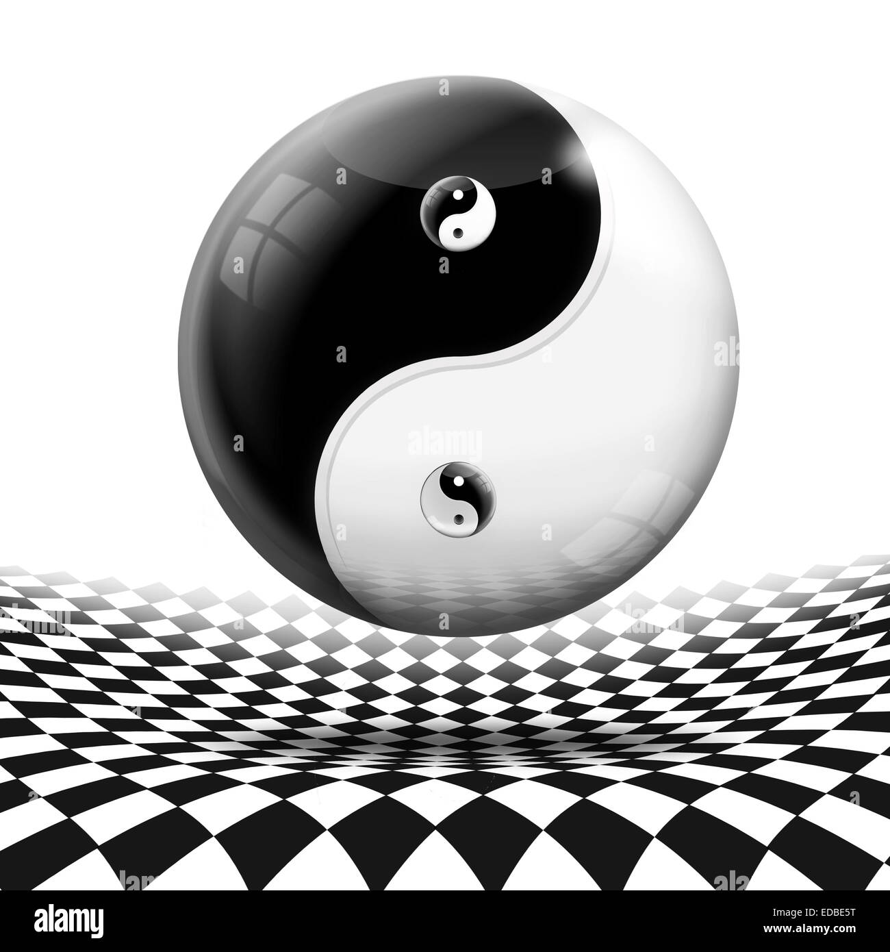 Yin Yang Symbol Black and White Stock Photos & Images - Alamy
