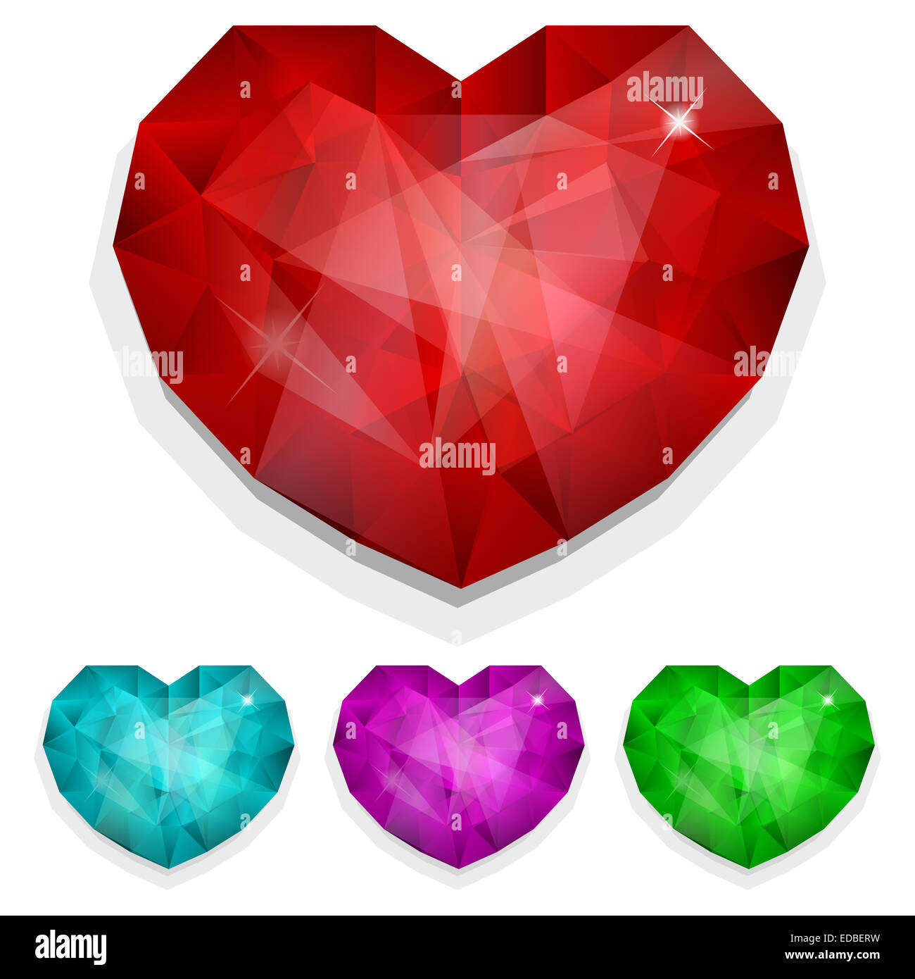 Set of gems heart Stock Photo - Alamy