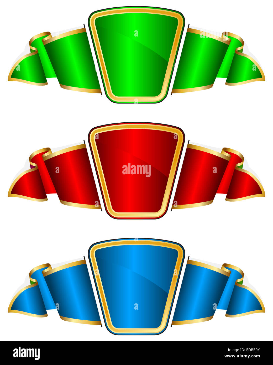 Collection frame with ribbon in 3 color Stock Photo - Alamy