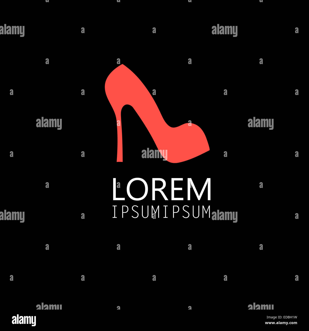 bright red shoe sign on a black background Stock Photo - Alamy