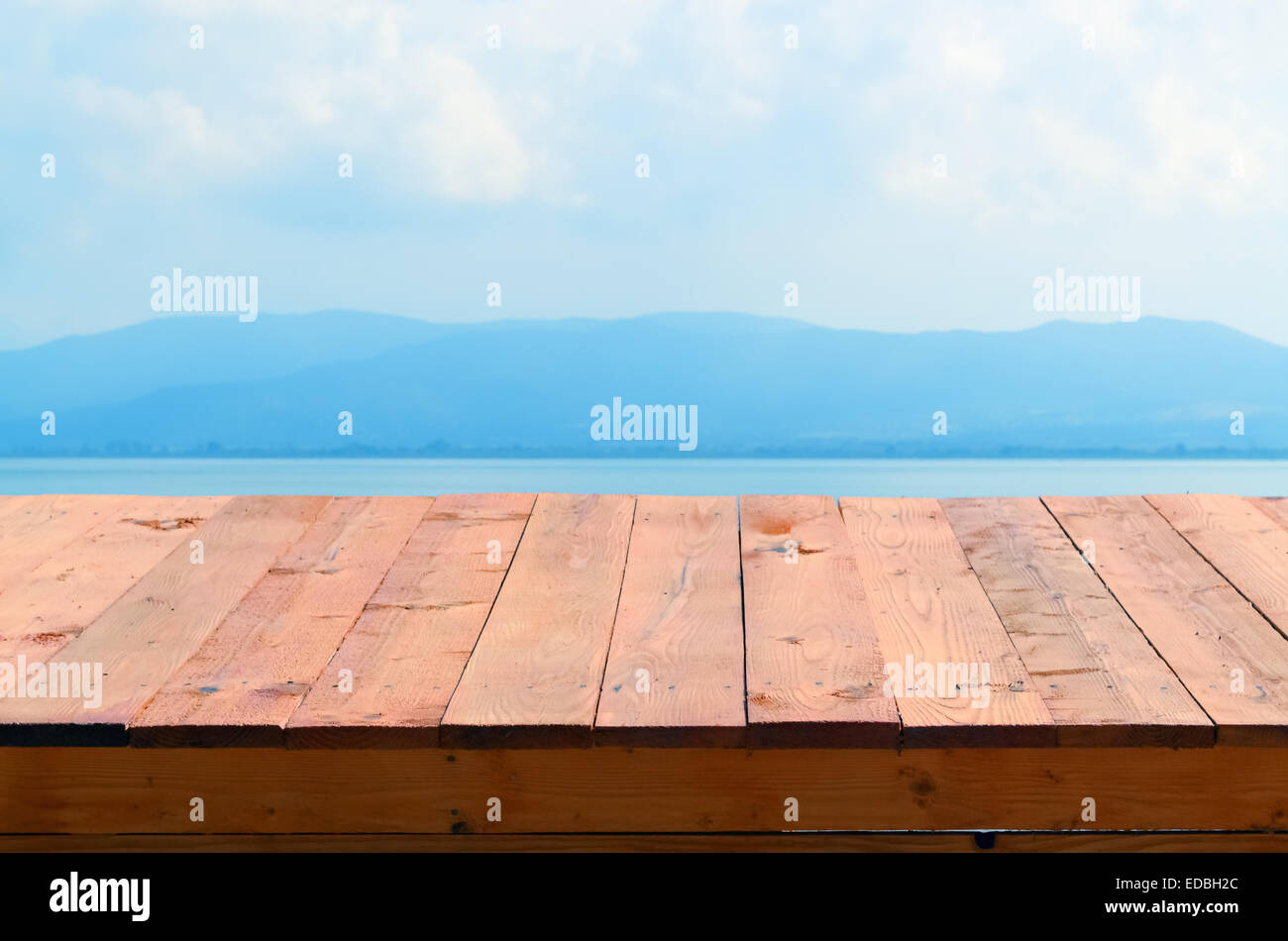 Simple scenic landscape in orange and blue Stock Photo - Alamy