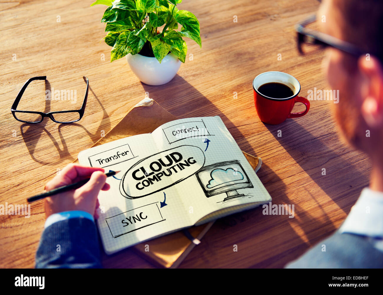 Illustration man cloud hi-res stock photography and images - Alamy