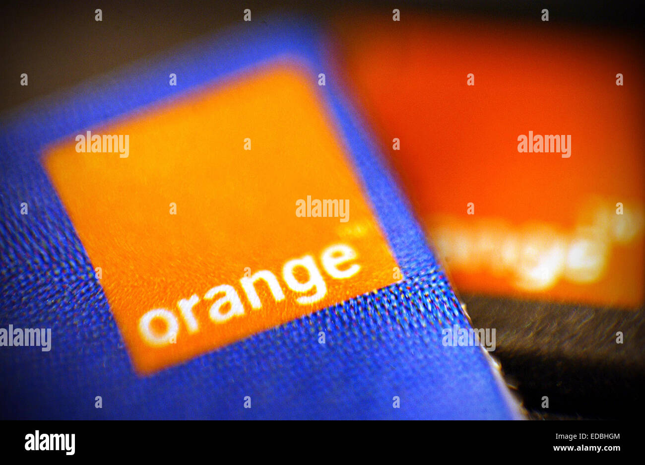 Close up Orange sim card Stock Photo - Alamy