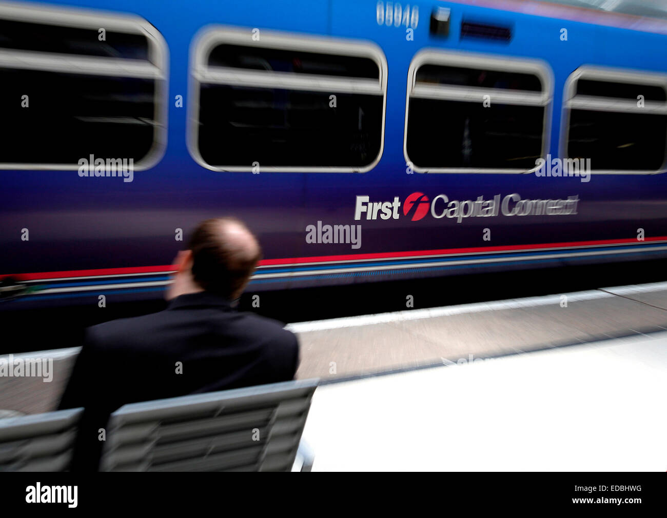 First capital connect train at Kings Cross station, London Stock Photo ...