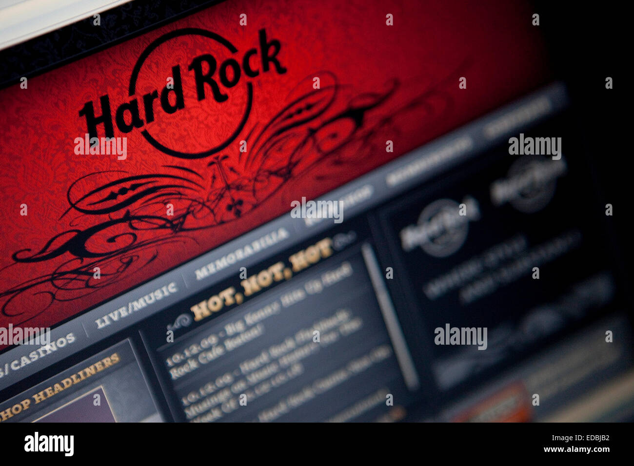 The Hard Rock Cafe website Stock Photo - Alamy