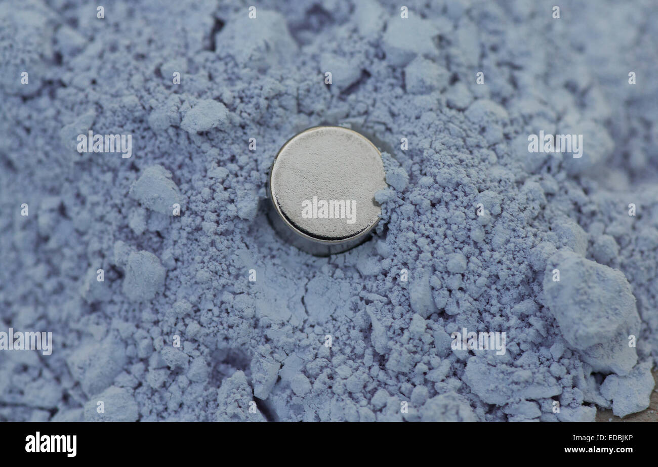 Rare earth neodyme oxide, photgraphed at the Tradium GmbH in Frankfurt ...