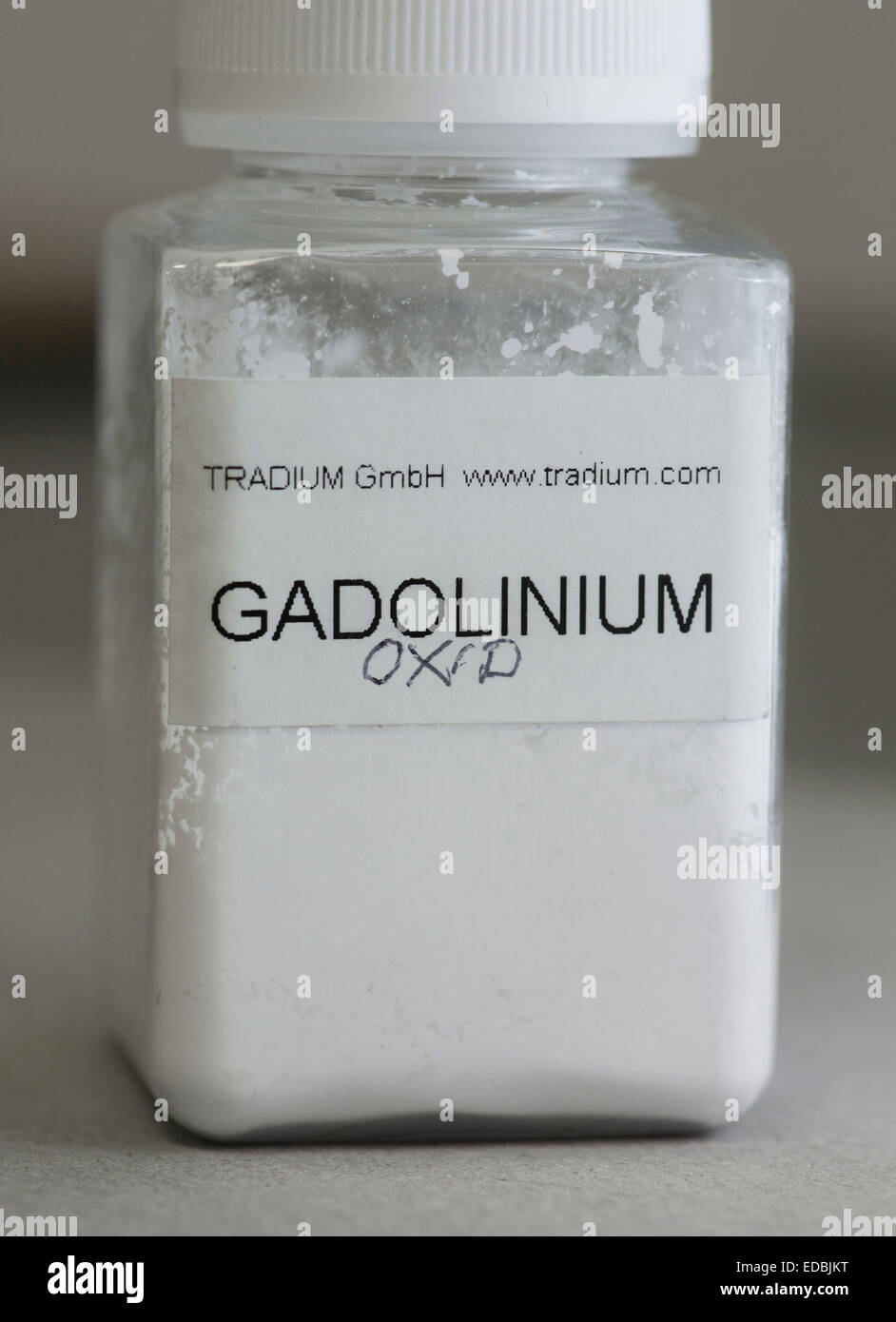 Rare earth gadolinium oxide, photographed at the Tradium GmbH in Frankfurt, Germany, Nov.5, 2012 ...