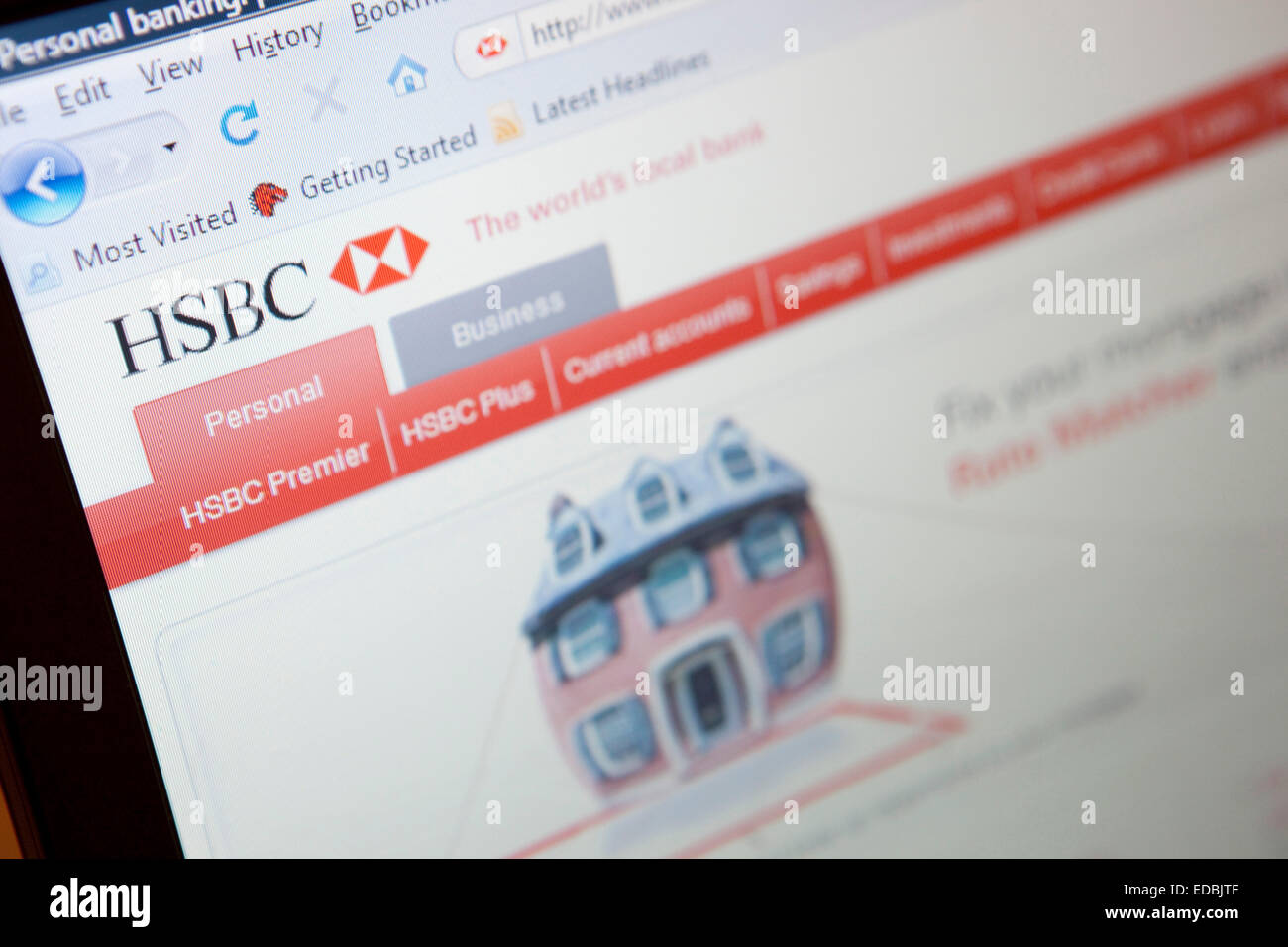 Illustrative image of the HSBC Bank website Stock Photo - Alamy