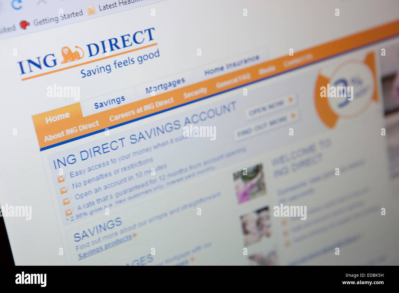 Illustrative image of the ING Direct website Stock Photo - Alamy