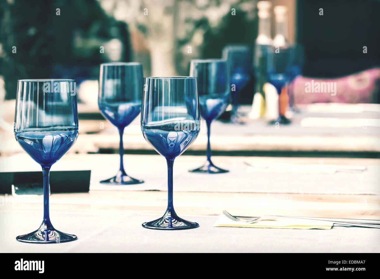 Retro Photo Of Elegant And Classic Restaurant Table Setting Stock Photo ...