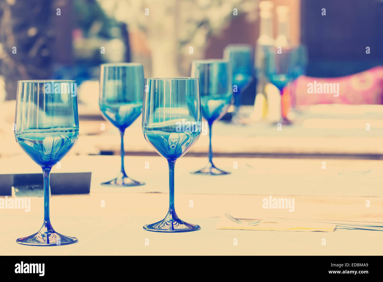 Retro Photo Of Elegant And Classic Restaurant Table Setting Stock Photo ...