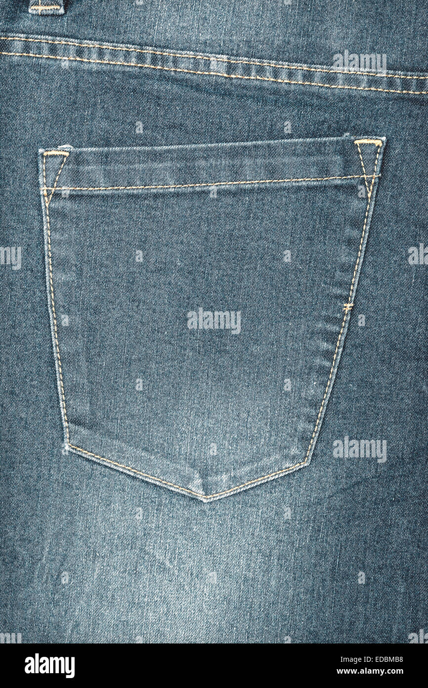 Retro Photo Of Classic Jeans With Pocket Stock Photo - Alamy