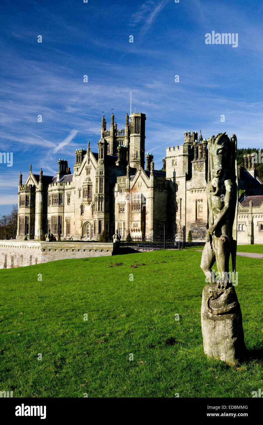 Margam Manor, Victorian Manor House and sculpture of dragon, Port ...
