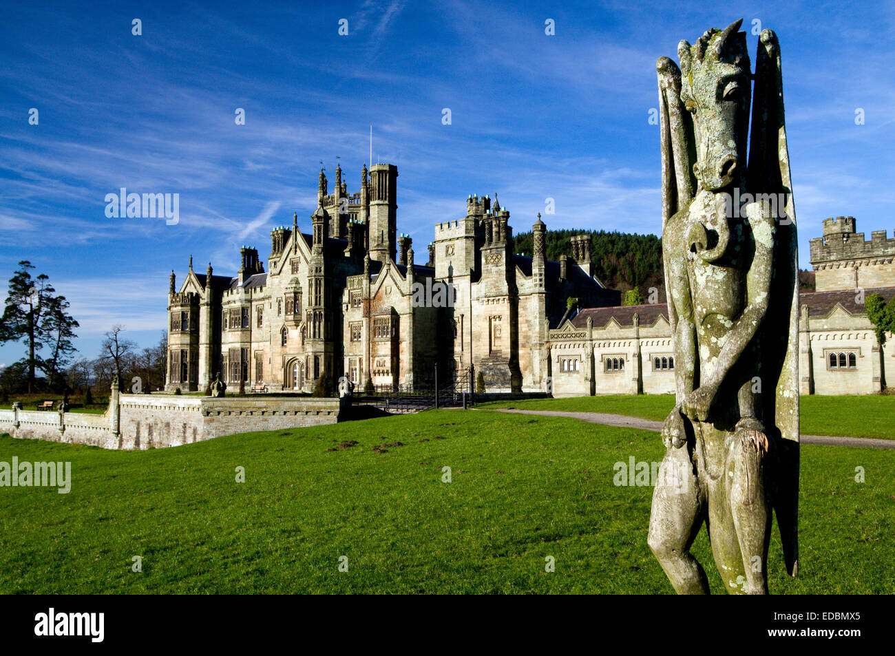 Margam Manor, Victorian Manor House and sculpture of dragon, Port ...