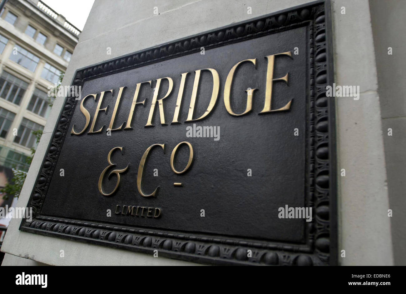 selfridges branding outside the Oxford Street store, London Stock Photo ...