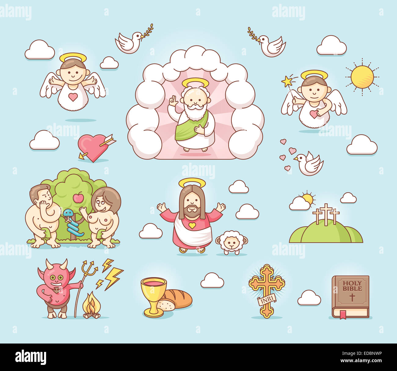 Religious icon set Stock Photo - Alamy