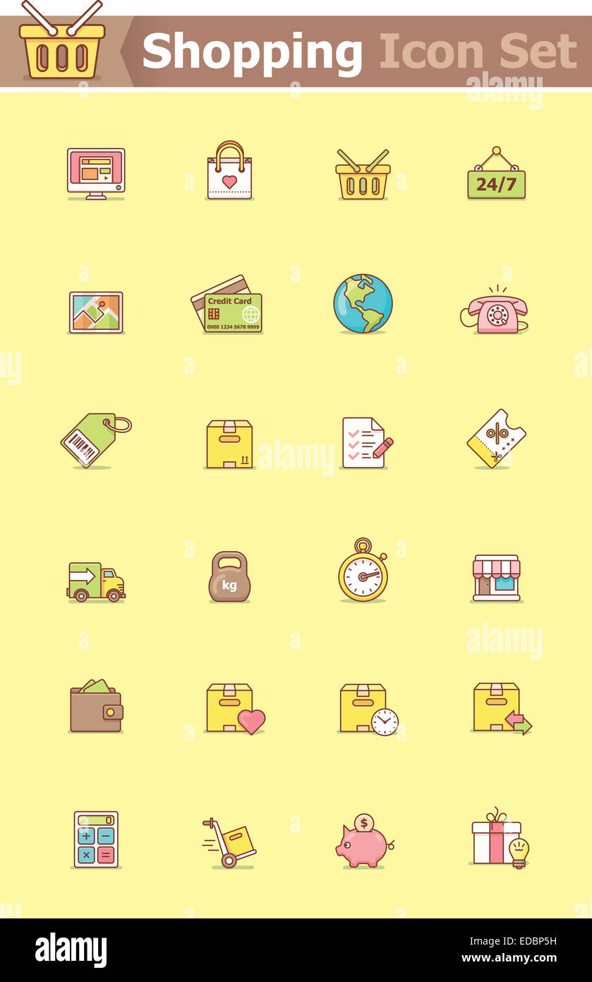 Shopping icon set Stock Photo - Alamy