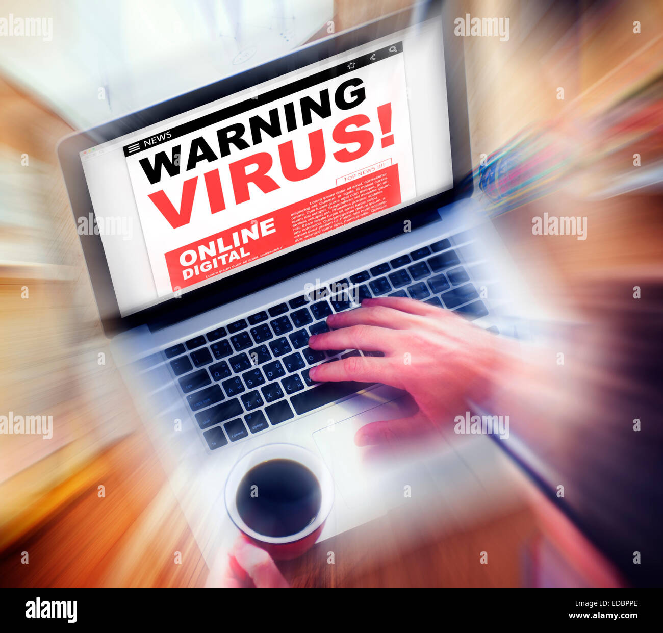 Digital Online Internet Warning Threat Virus Concept Stock Photo - Alamy