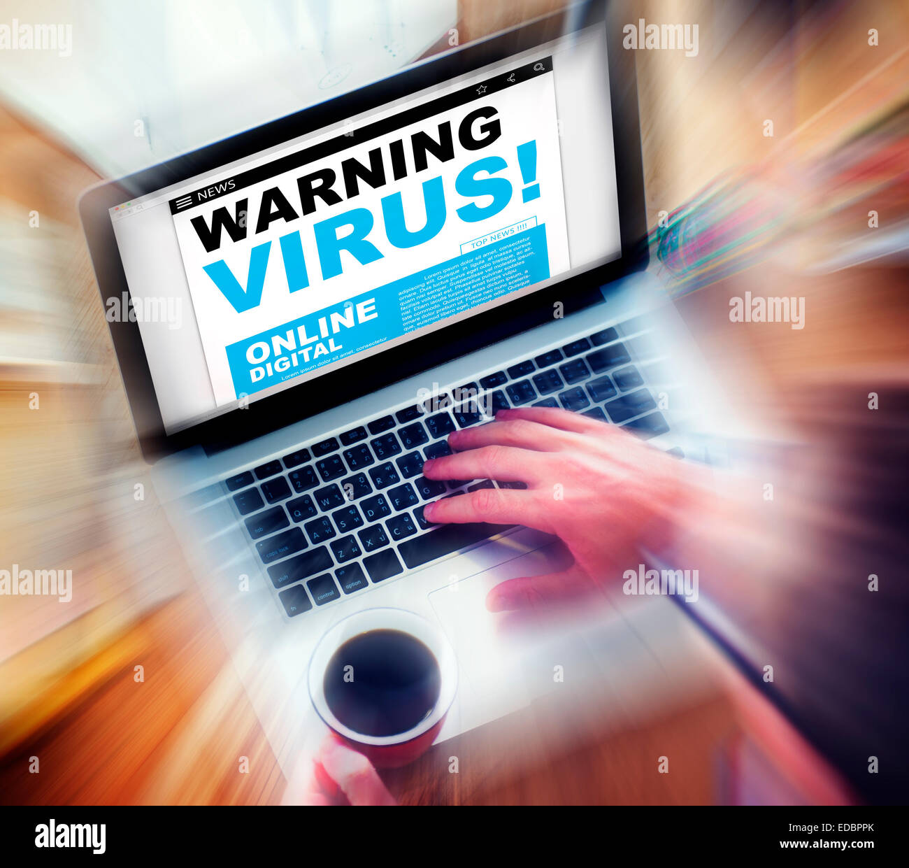 Digital Online Internet Warning Threat Virus Concept Stock Photo - Alamy