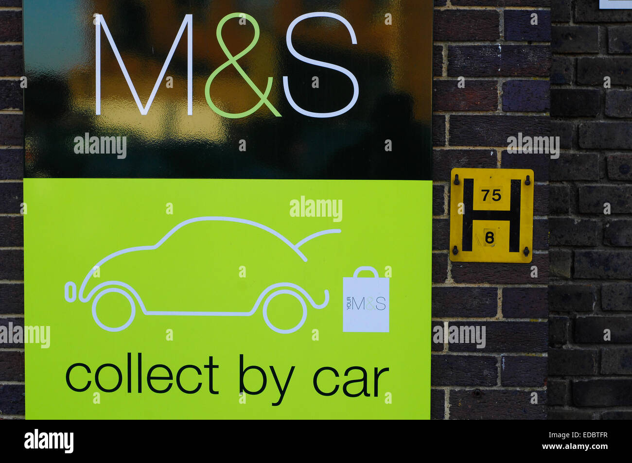 M & S collection area sign Stock Photo - Alamy