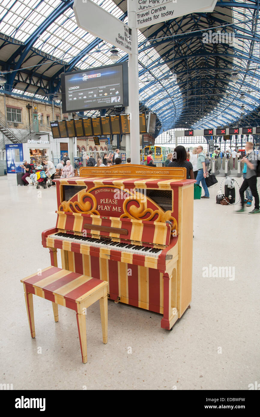 Piano at Brighton Railway Station, UK Stock Photo - Alamy