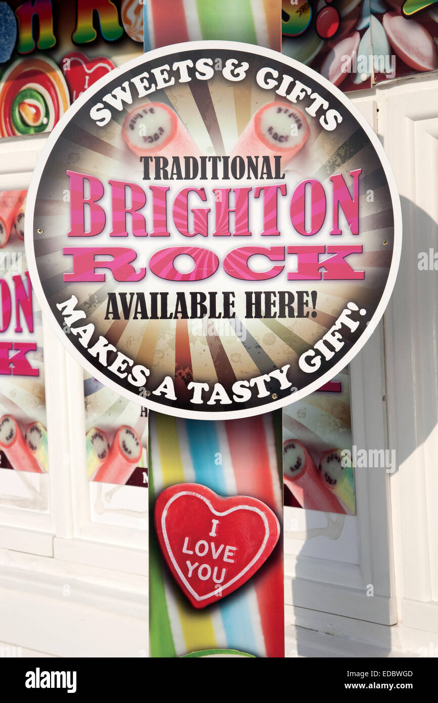 Brighton Rock Sign, Brighton Pier Stock Photo - Alamy