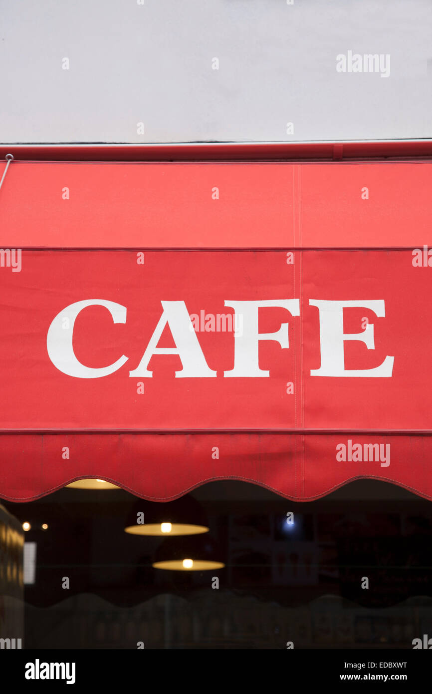 Cafe Sign on Red Background Stock Photo - Alamy