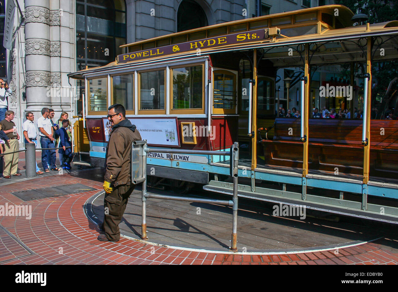 The famous Powell Street Cable Car Turnaround in San Francisco Stock ...