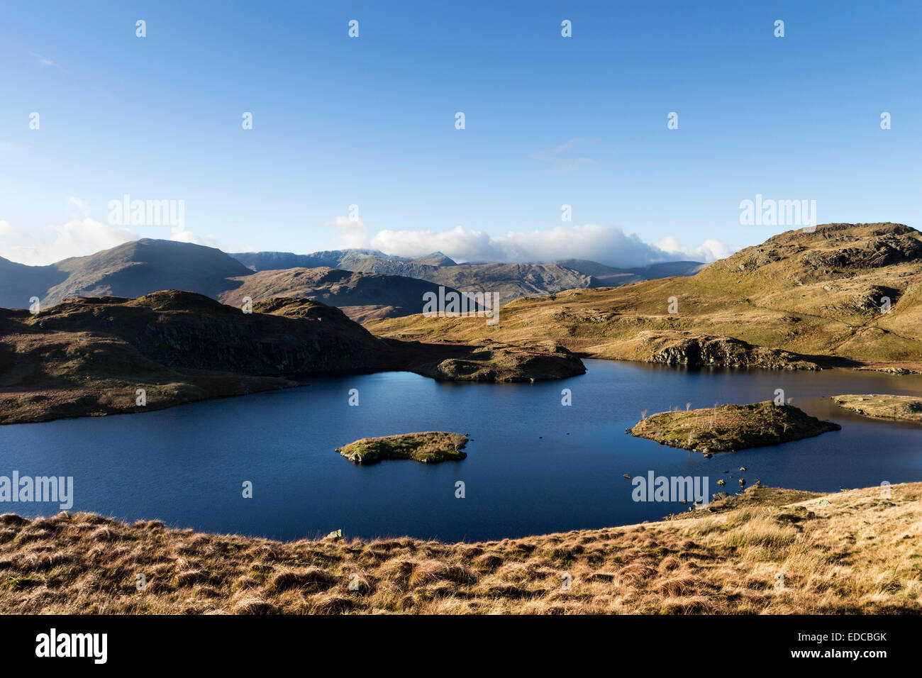 Angle Tarn and the View West Towards Helvellyn Lake District Cumbria UK ...