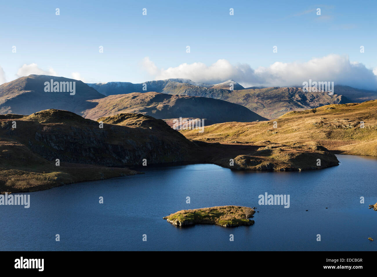 Angle Tarn and the View West Towards Helvellyn, Lake District Cumbria ...