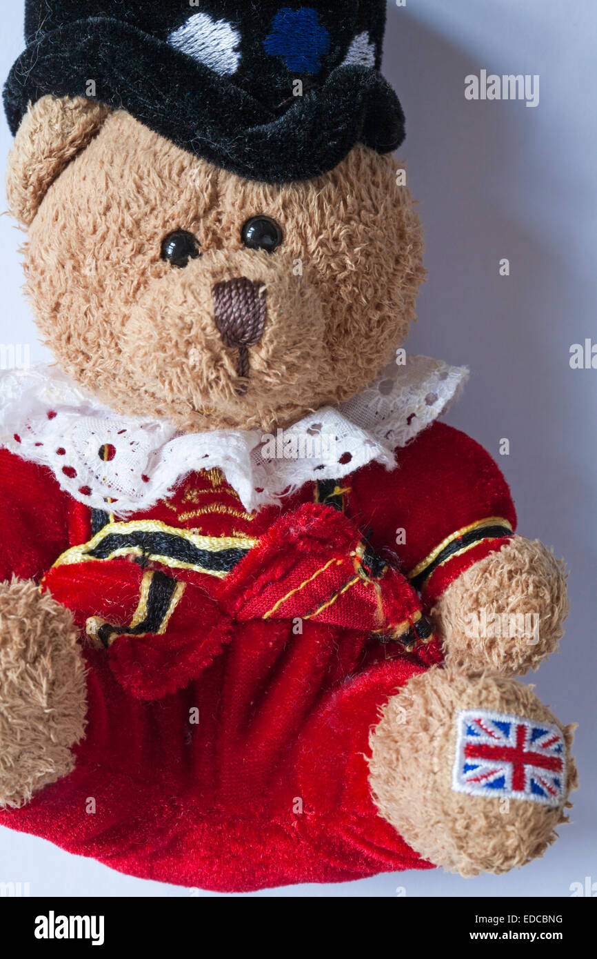 beefeater Yeoman of the Guard Teddy bear set on white background Stock ...