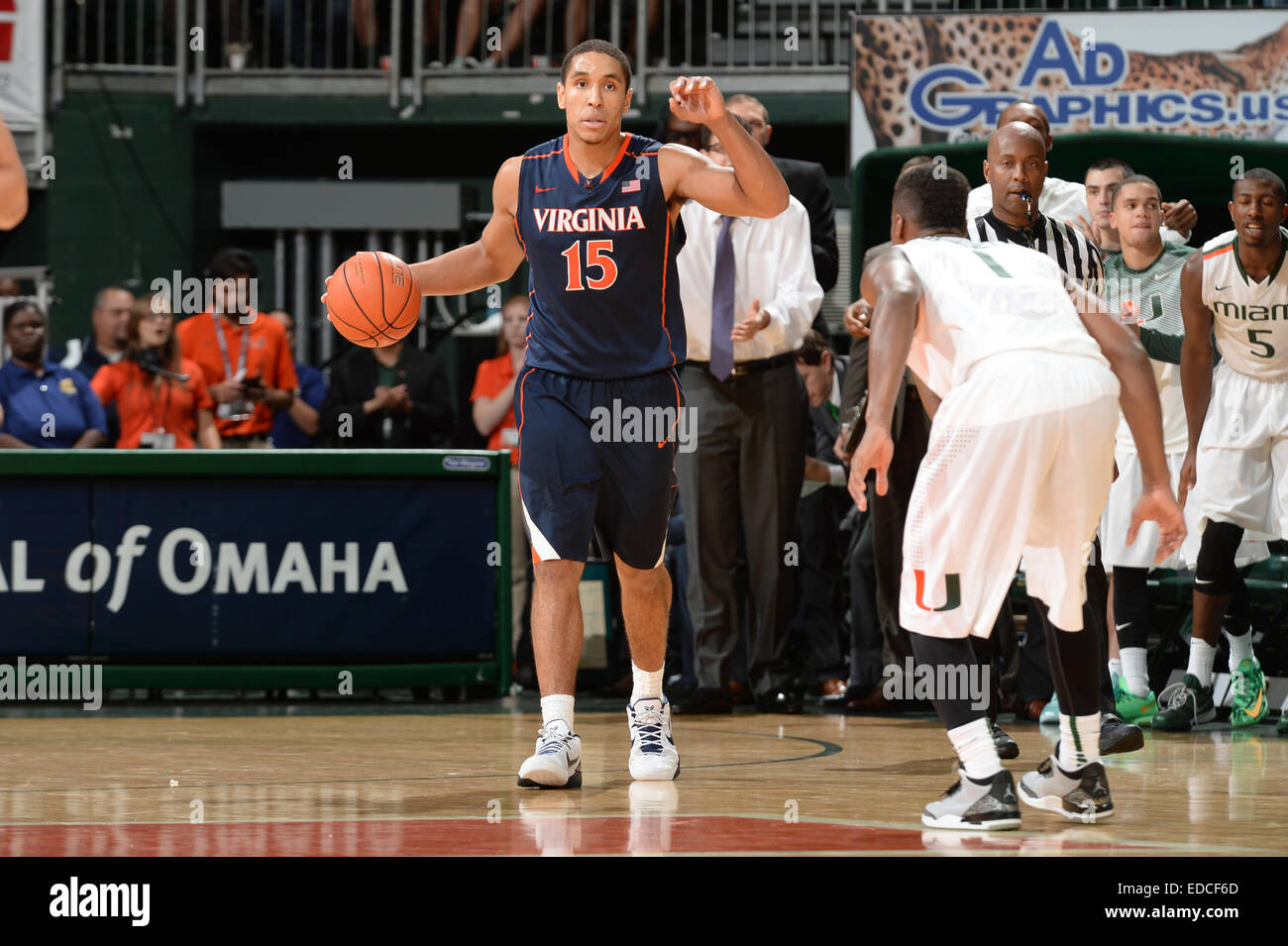 Coral Gables, Florida, USA. 3rd Jan, 2015. Malcolm Brogdon #15 of ...