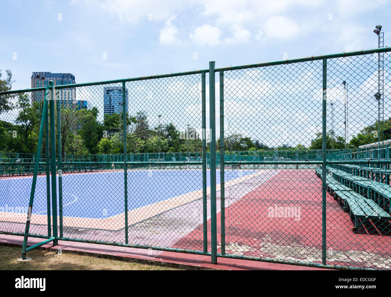Football field in the urban park of Thailand Stock Photo - Alamy
