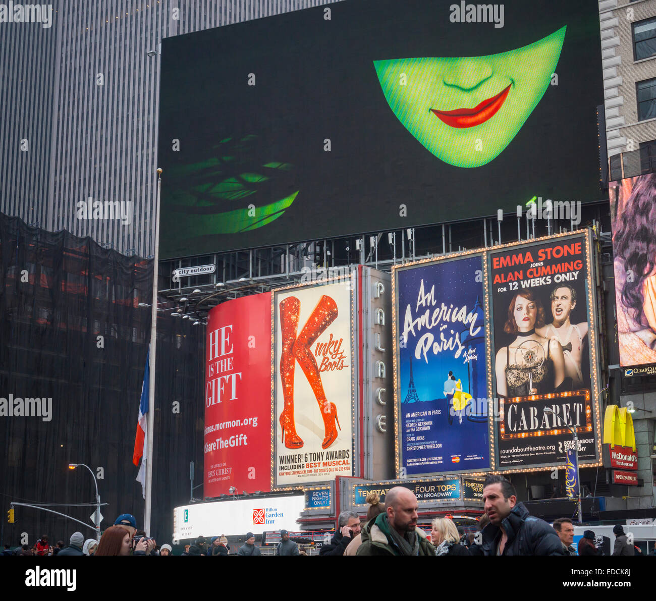 Advertising in Times Square in New York for Broadway plays and musicals ...