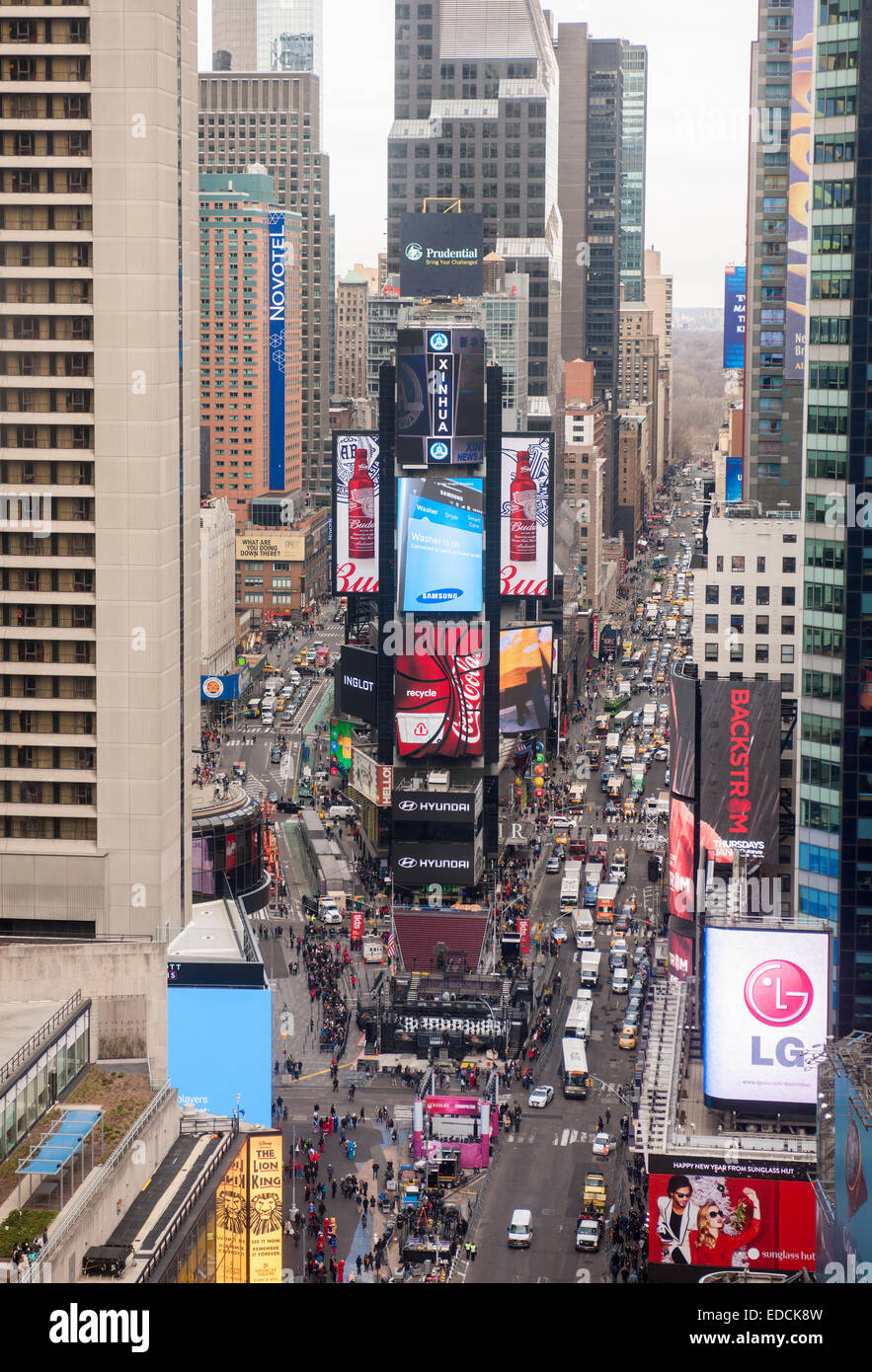 Times Square is readied prior to New Year's Eve on Tuesday, December 30 ...