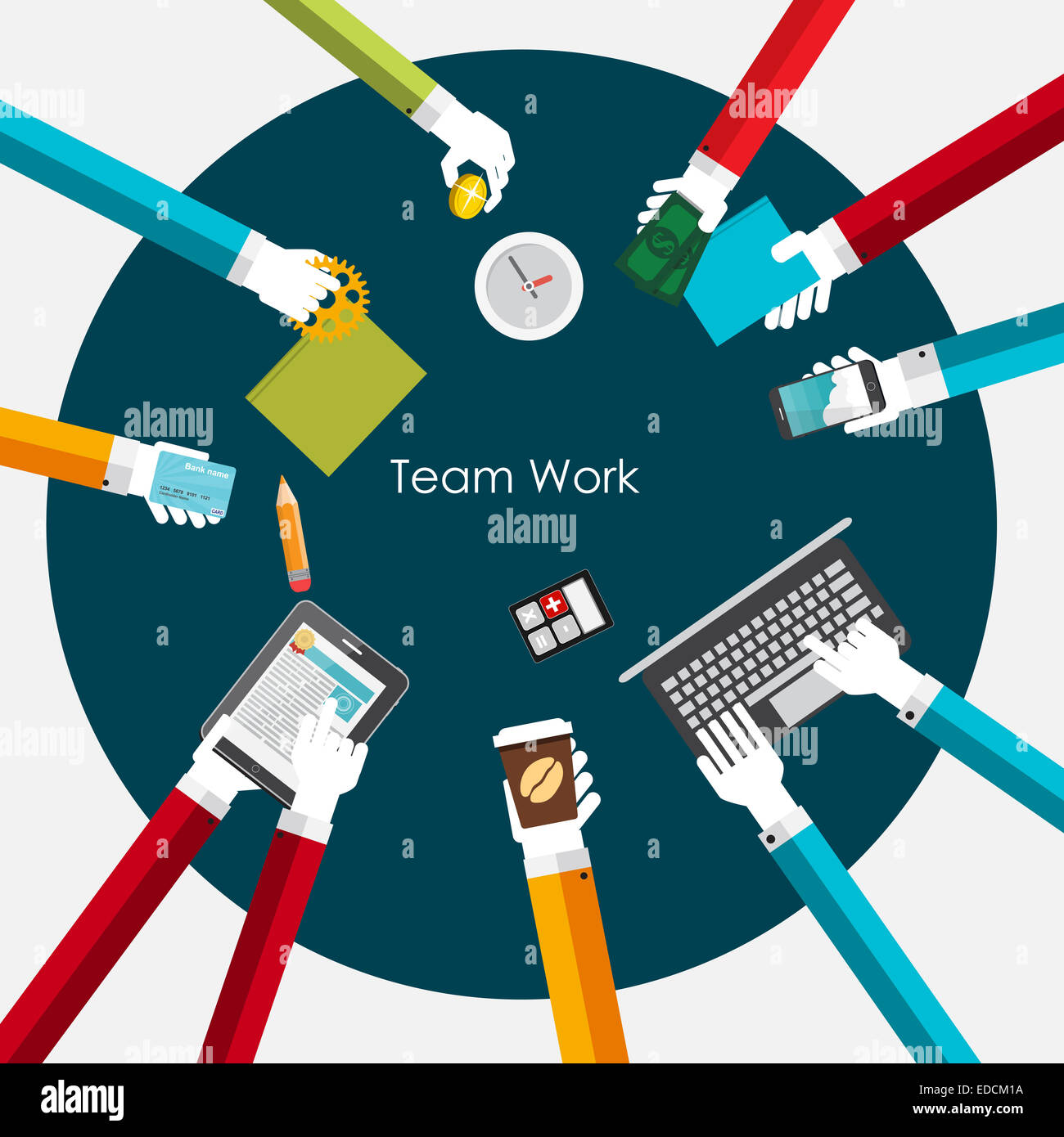Team Work Flat Concept Vector Illustration Stock Photo - Alamy