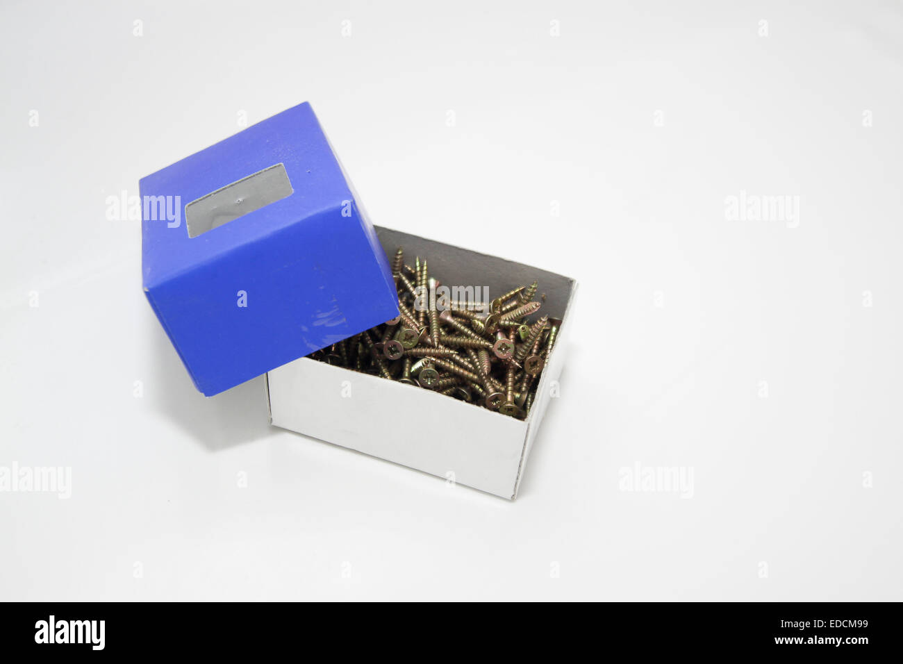 Box of brass screws Stock Photo - Alamy