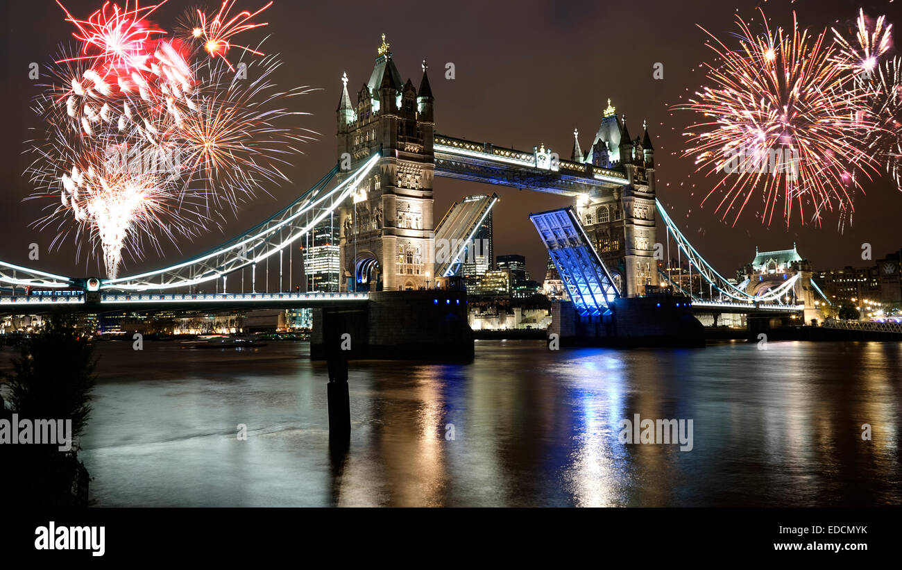 Tower Bridge London Night Fireworks High Resolution Stock Photography ...