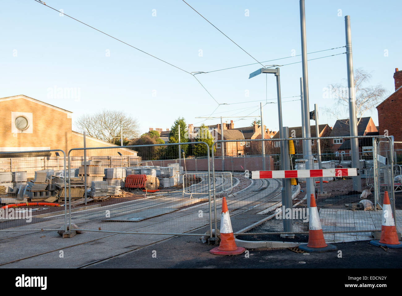 Tram works on University Boulevard at Highfields University Park ...