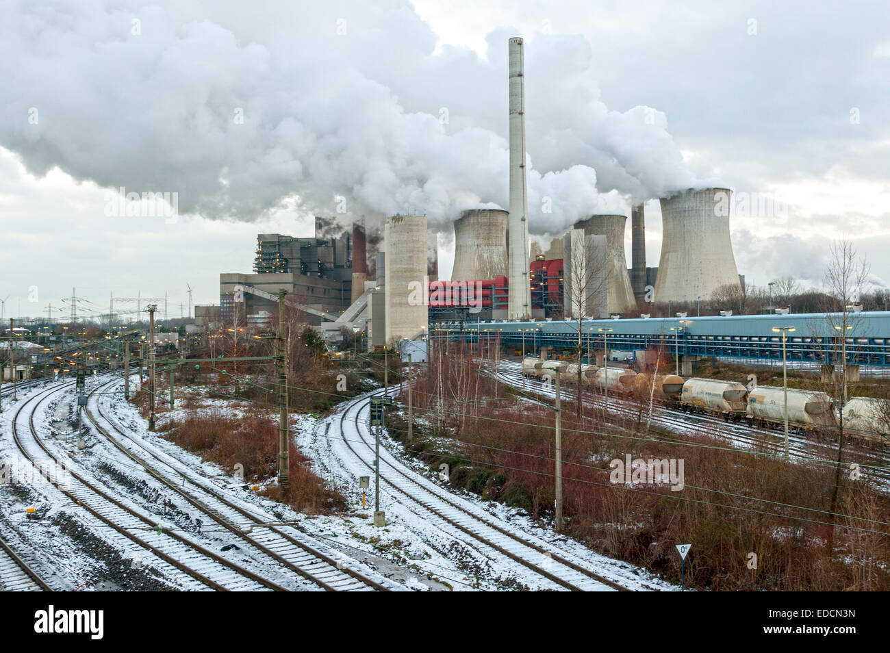 Coal fired power station in winter, Germany Stock Photo - Alamy