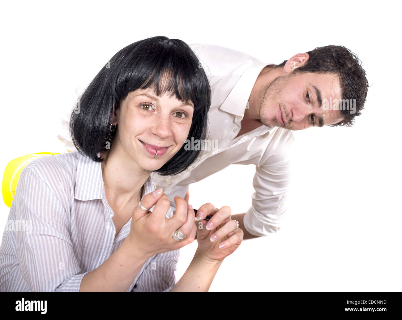 Moment of relaxation at the office on white Stock Photo - Alamy
